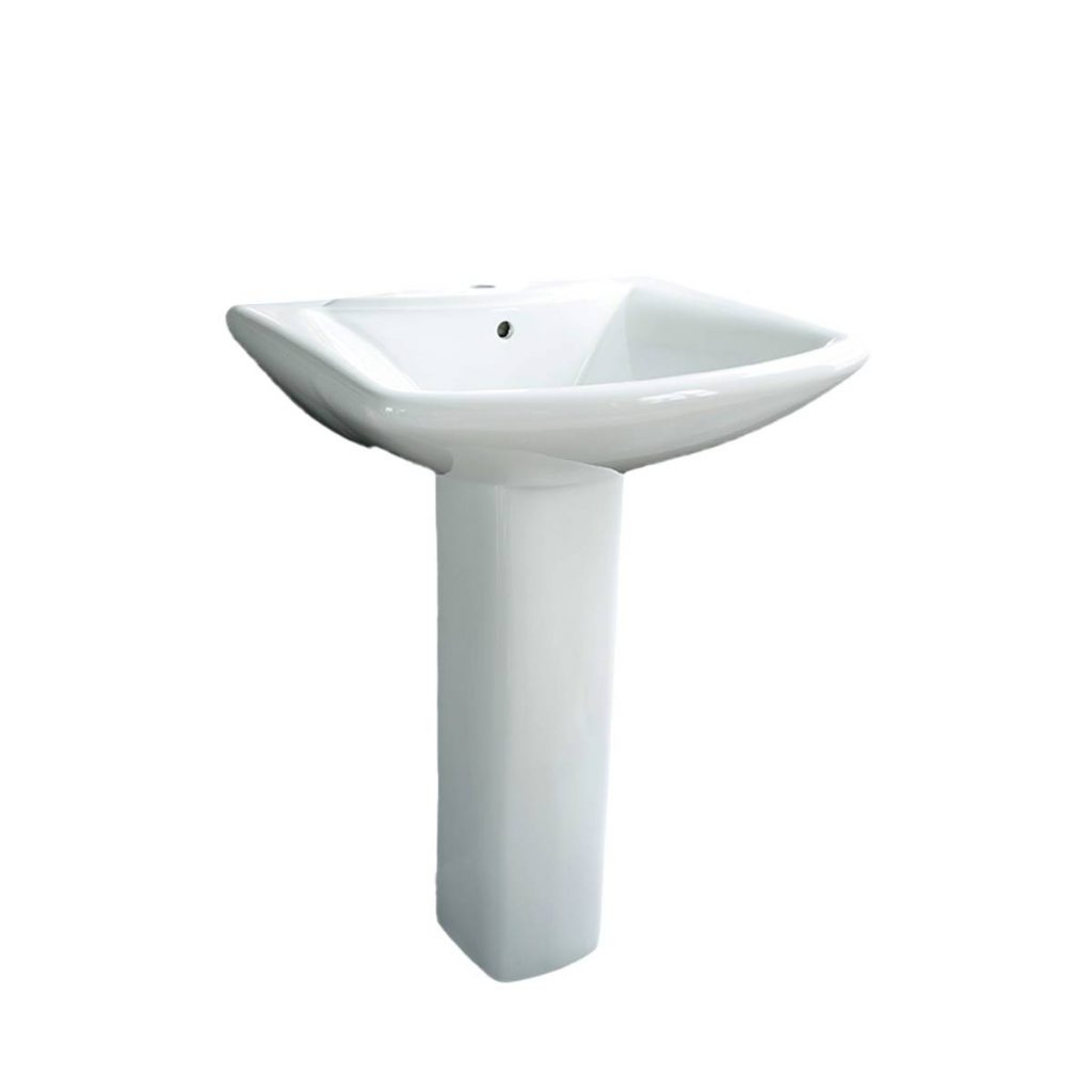 Square Deep Bowl 1 tap hole full pedestal basin - Evolve Bathrooms