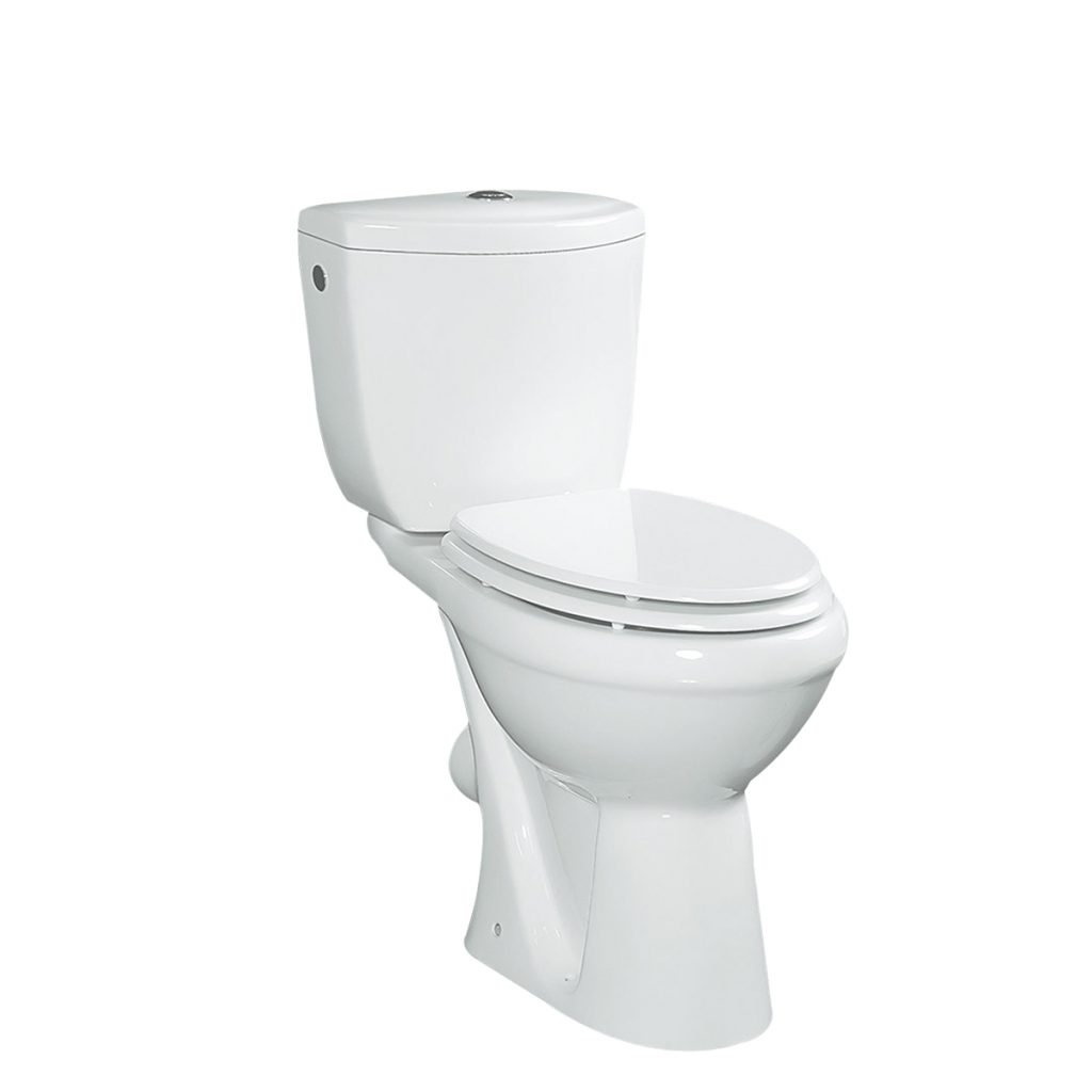 Lexa Rimless High Comfort Round Open Back Toilet Pan, Cistern with Soft ...
