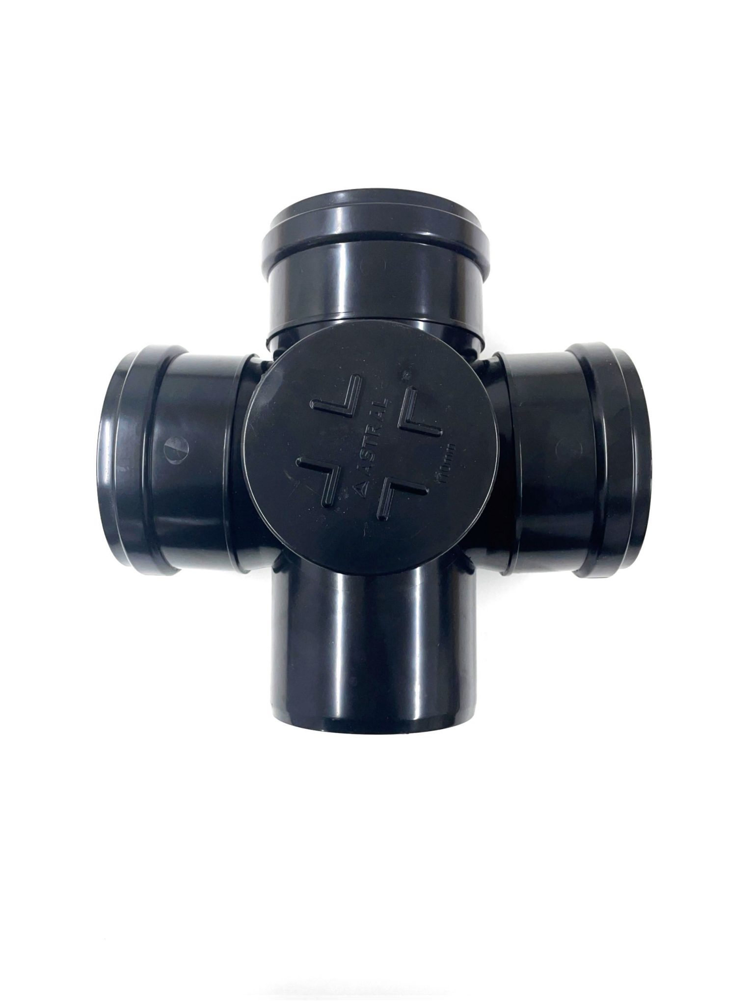 Evolve Ring Seal Soil Triple Socket Cross Tee with Door 110MM – Black ...